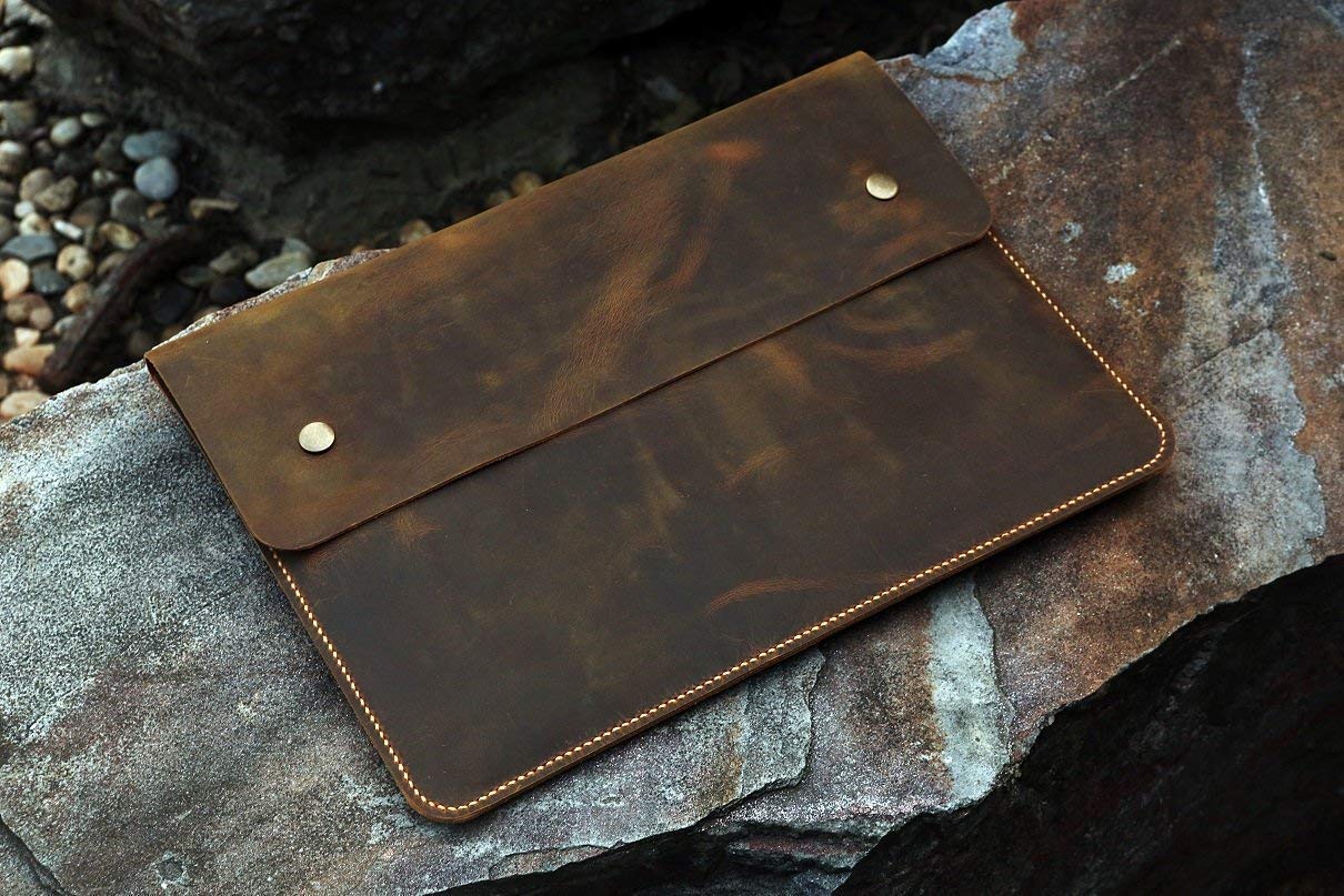 Vintage retro leather new 2023 macbook pro 13 14 15 16 inch sleeve case / 2023 macbook air 15 13 leather bag cover MAC05SF-B