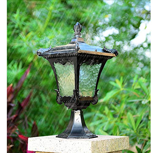 ZPZDD American Antique Column Headlight Home Garden Wall Lamp Outdoor Waterproof Aluminum Lamp Post E27