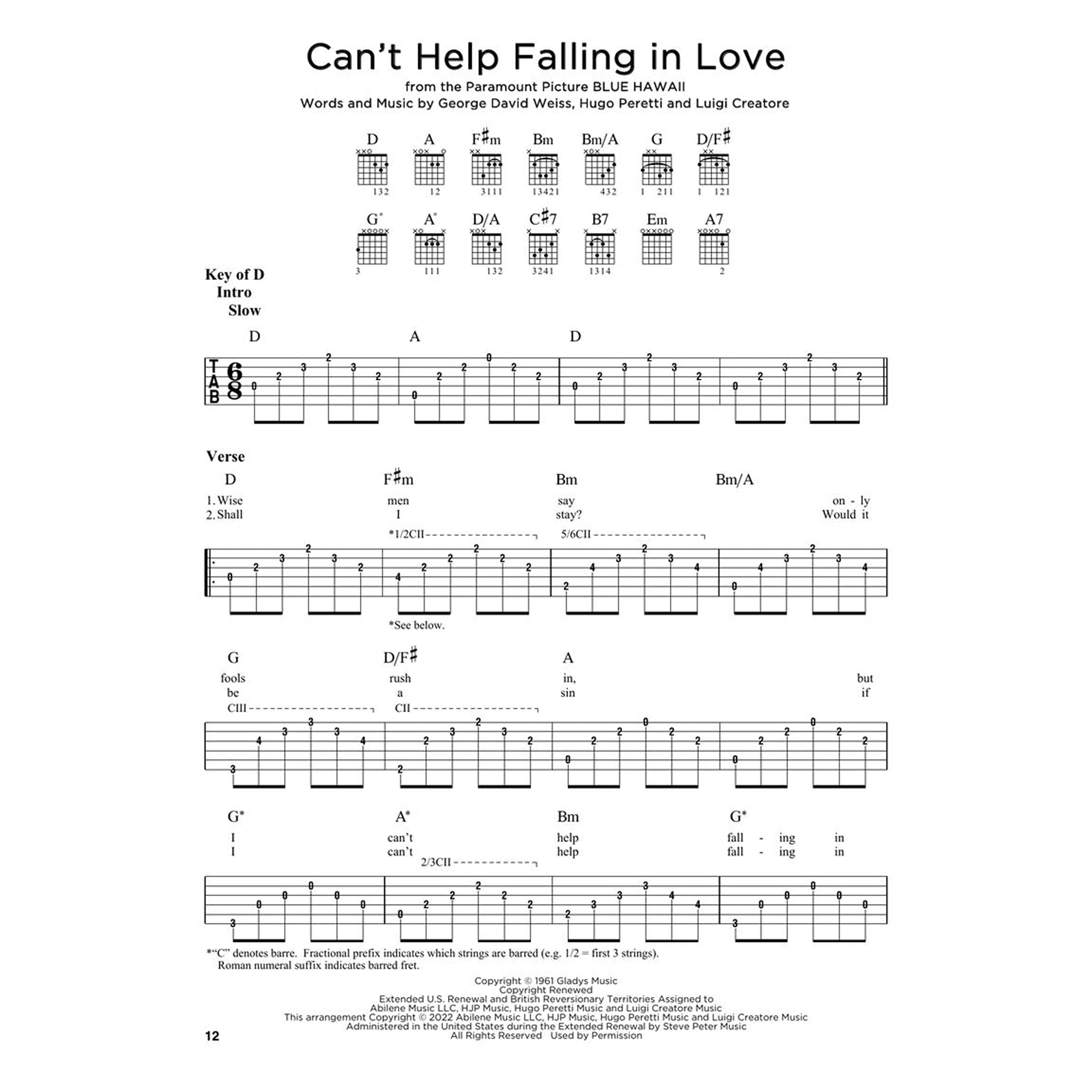 Simple Fingerstyle Guitar Songs: 40 Popular Songs Arranged for Fingerstyle Guitar in Rhythm Tab Notation with Lyrics and Chord Frames