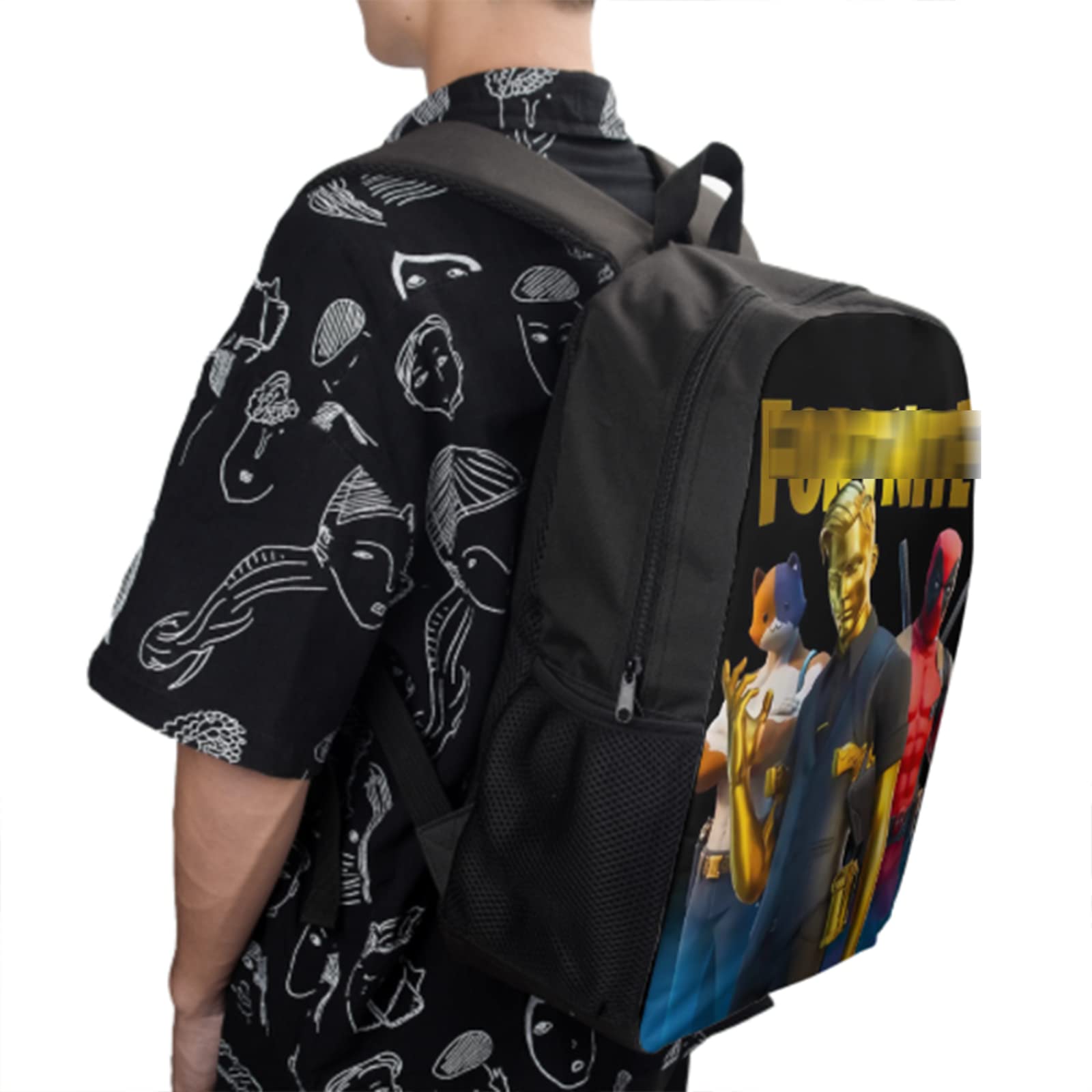 ZREVSB Unisex Anime Game backpack,3D Printing Backpack Unisex Game backpack Black-2