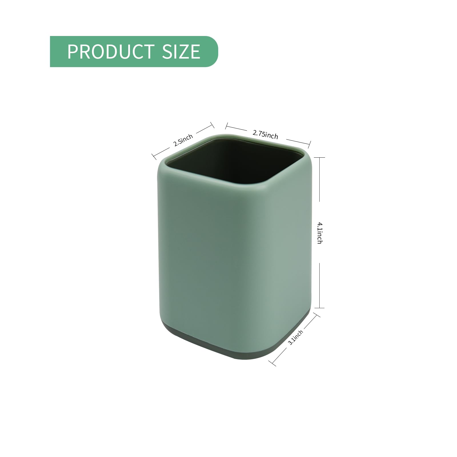 ZUFECY Pencil Holder, Pen Cup Makeup Brush Holder, Desktop Organizer Storage Case Scandinavian Design Stationery for School Home Office Supplies (Green)