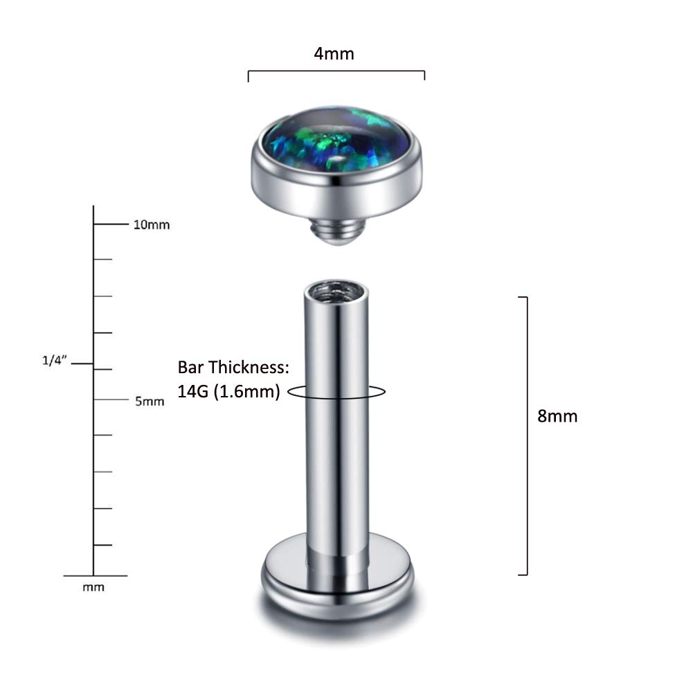 Xpircn G23 Titanium 14G 8mm Labret Monroe Lip Ring Helix Earring Studs Women Men Piercing Jewelry