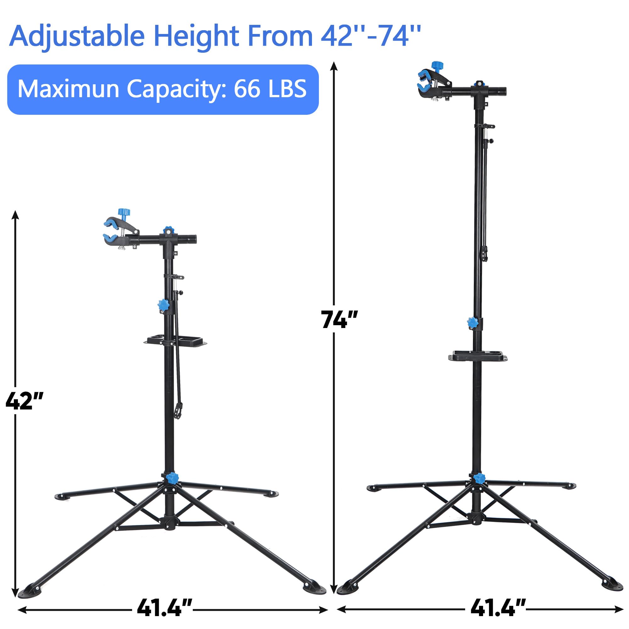 ZENY Adjustable Bike Repair Stand, Shop Home Bicycle Mechanic Maintenance Rack 66 lbs, Portable Quick Release Bicycle Maintenance Workstand