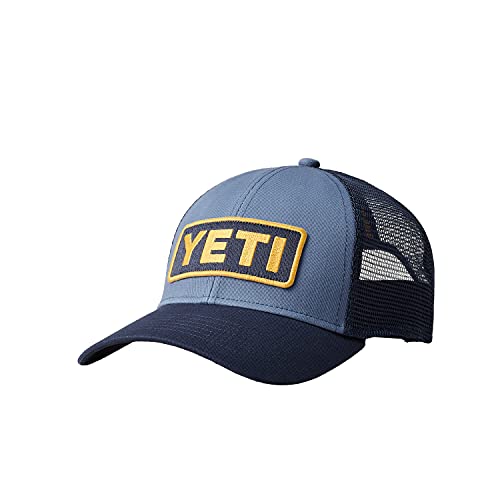 YETI Logo Badge Low Profile Trucker Hat, Navy/Yellow
