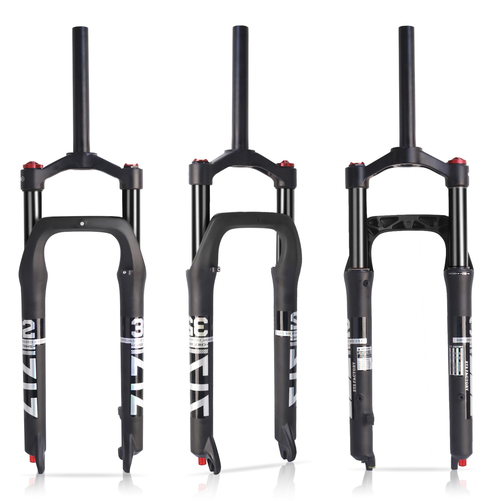 ZTZ 26 * 4.0 inch Fat Tire MTB Air Suspension Fork - Ultralight Rebound Adjustment Front Fork,120mm Travel, 135mm Spacing Hubļ¼9mm QRļ¼Crown Lockoutļ¼ Ideal for Snow Beach XC Mountain Bikes