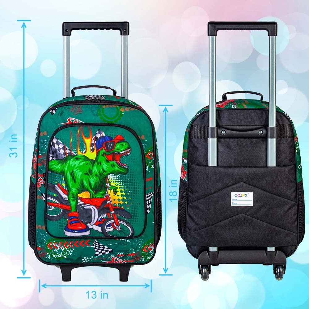 UFNDC Kids Luggage for Boys, Dinosuar Suitcase Rolling with Wheels,Travel Carry on for Children Toddler Elementary