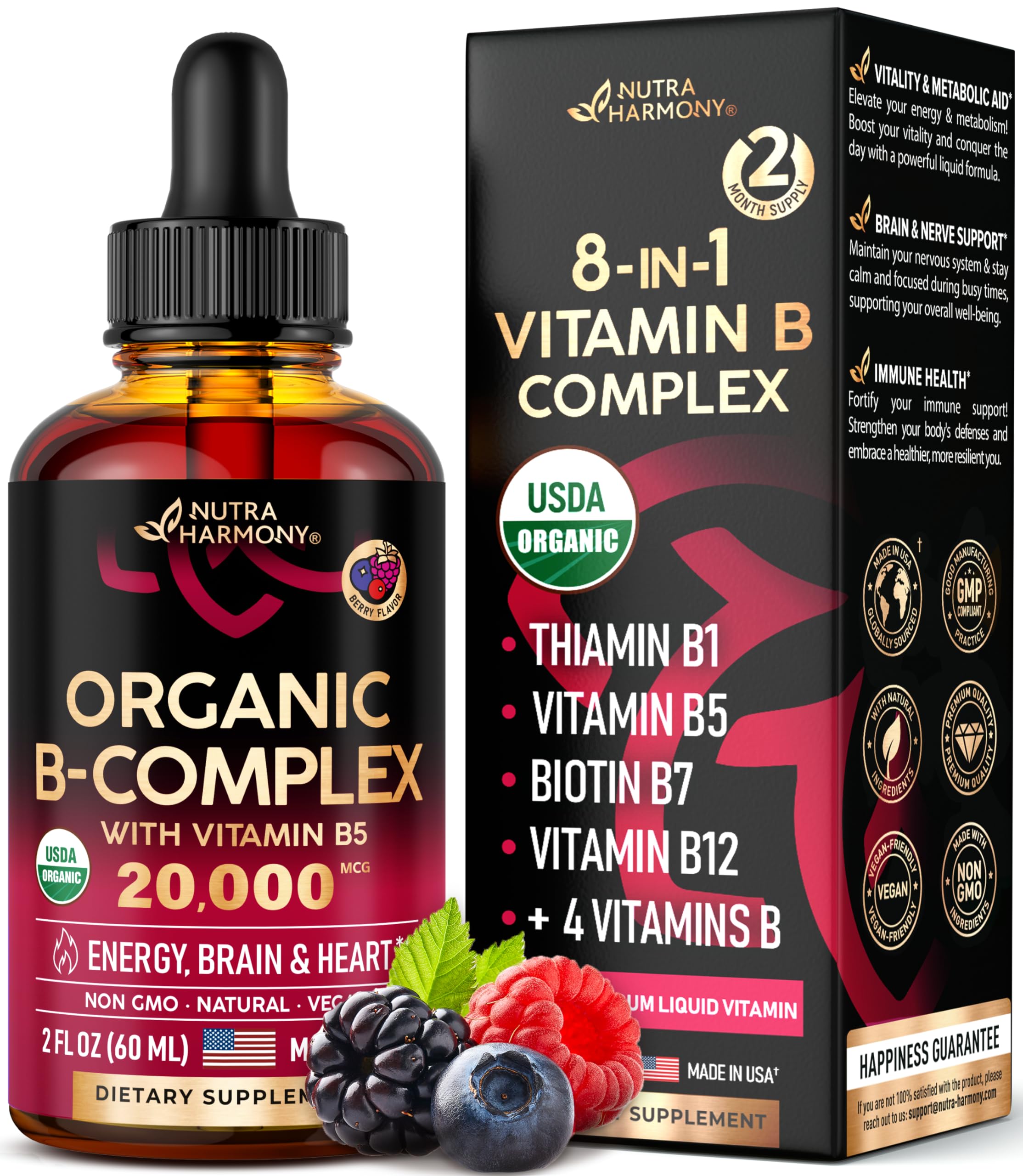 Vitamin B12 Sublingual Drops - 5000 mcg Extra Strength Liquid Vegan Methylcobalamin - Made in USA - Energy Boost, Focus & Brain Health Support - 98% Quicker Absorption B 12 VIT - 2 Month Supply