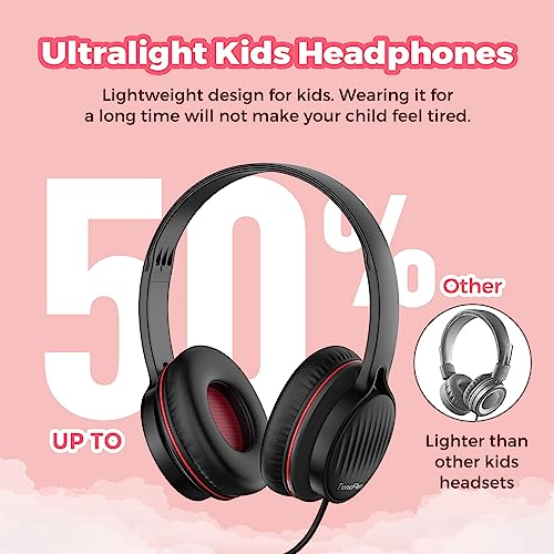 TuneFlux Kids Headphones, Design for boys and girls-Black