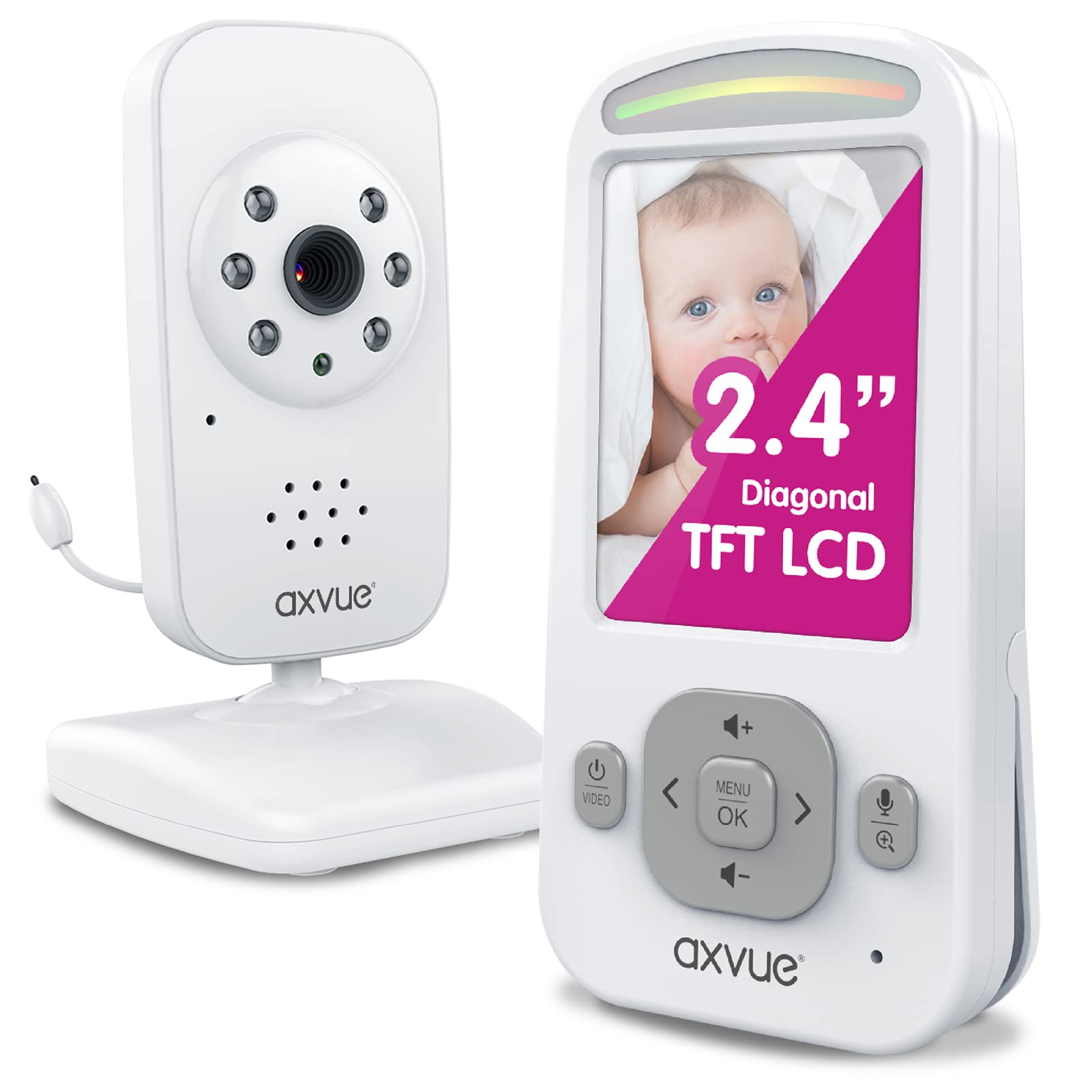 Video Baby Monitor, Fabulous Vertical Screen, Slim-Designed Handheld, Extra Long Range, Secure Wireless Technology, Camera Built-in Auto Night Vision, Temperature Alert