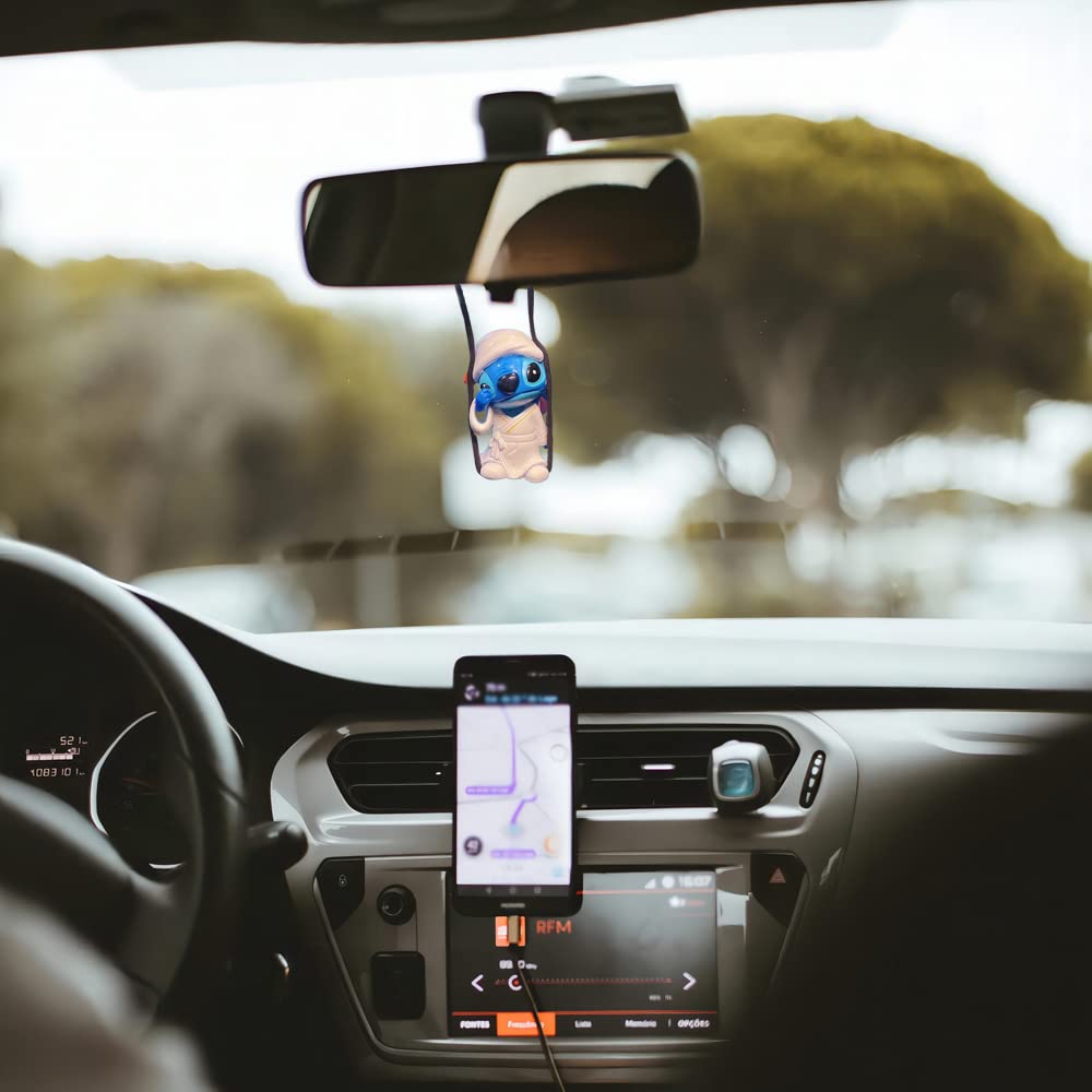 ZOSTLAND Leisurely Swing Ornament Rub Eyes Auto Rear View Mirror Hanging Decoration Suspension Pendant Accessories Applicable to Car Truck SUV (Alien Bathrobe)