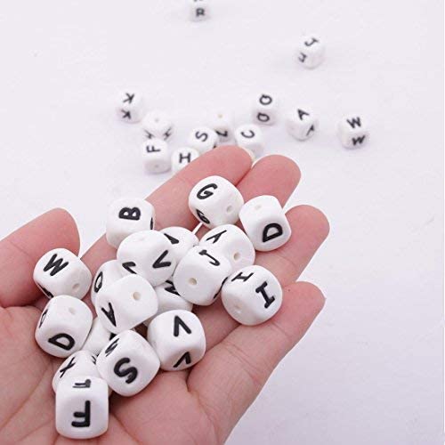 Silicone Beads 104pcs DIY Assorted Beads BPA Free Alphabet Letter Beads Bulk for Baby Name/Letter