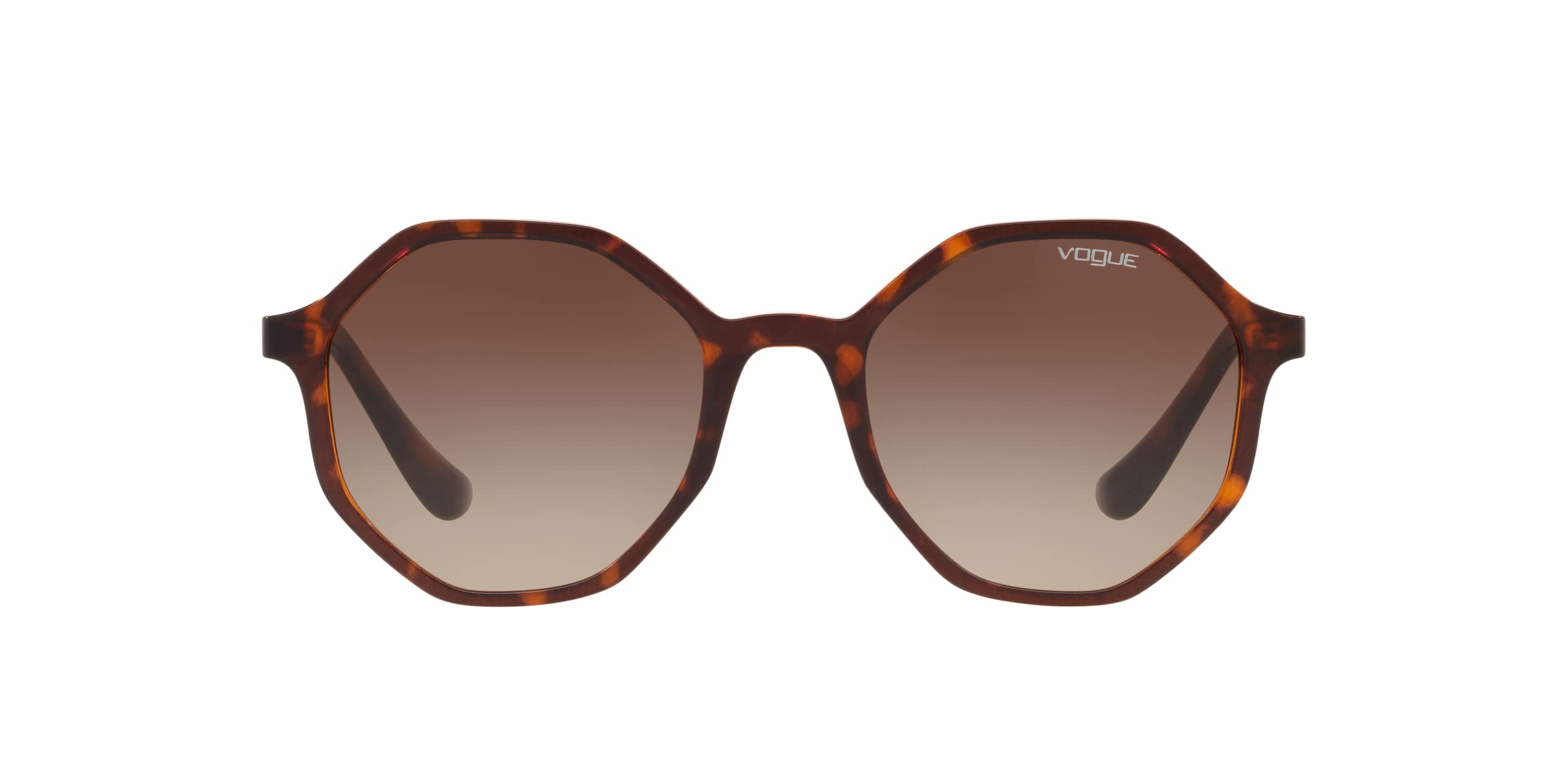Vogue Eyewear Woman Sunglasses Top Havana/ Brown Transparent Frame, Brown Gradient Lenses, 52MM