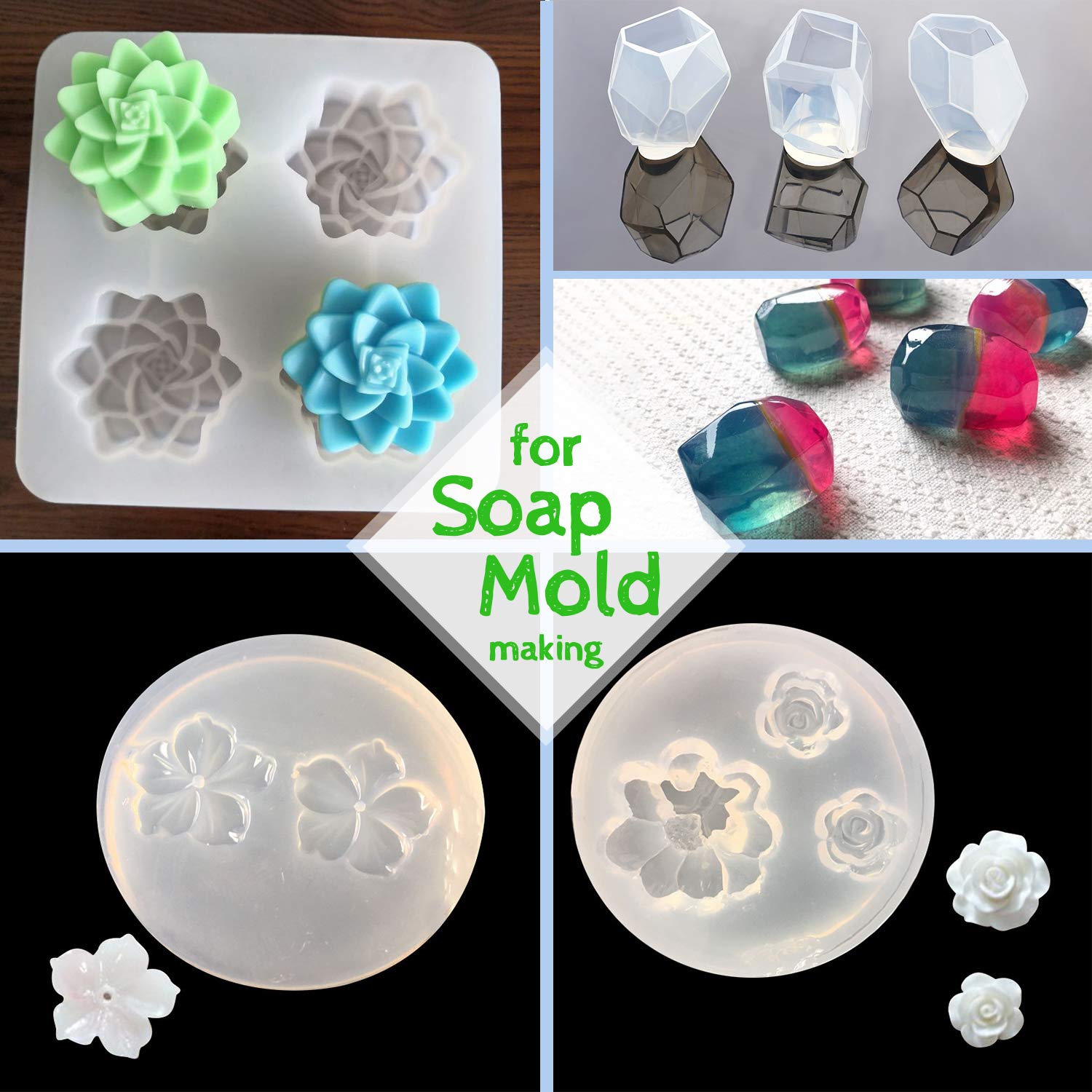 Silicone Mold Making Kit - Liquid Translucent Silicone Rubber for Silicone Molds Making - Easy 1:1 Mixing Ratio Silicone for DIY Resin Molds, Casting, Jewelry Making, Manual Making, Crafts (22 oz.)
