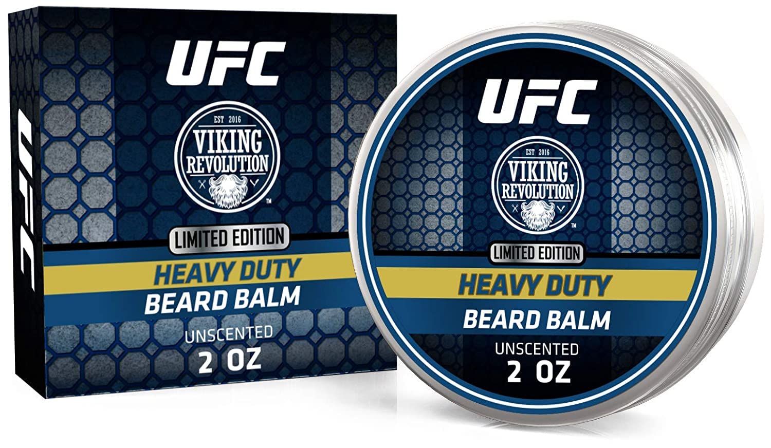Viking Revolution UFC Heavy Duty Beard Balm Conditioner for Extra Control - Unscented - Styles, Strengthens & Softens Beards & Mustaches - Leave in Conditioner Wax for Men