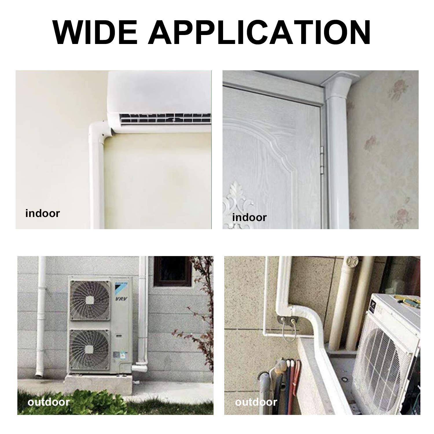 TAKTOPEAK 3'' 17 Ft [Quick Installation] PVC Decorative Line Cover Kit for Ductless Mini Split Air Conditioners, Central AC and Heat Pump Systems