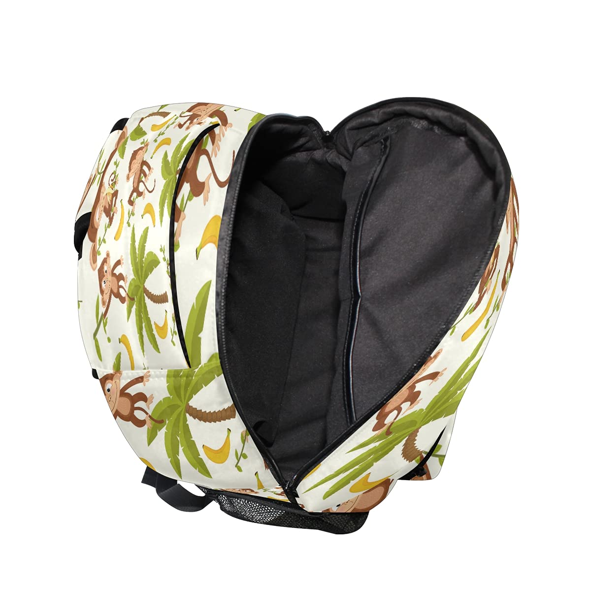 YPPAHHHH Monkey Palm Tree School Bag Backpack College Bookbag,Fruit Banana Laptop Backpacks Computer Bag Travel Hiking Camping Daypack for Women Girls Men Boys Students