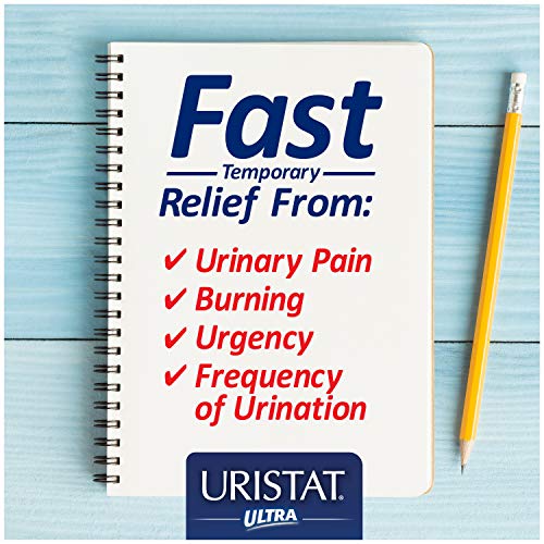 Uristat Ultra UTI Pain Relief Tablets, Fast Urinary Tract Infection Relief of Urinary Pain, Burning, Urgency, Maximum Strength, Cranberry Flavored Coating, 30 Tablets