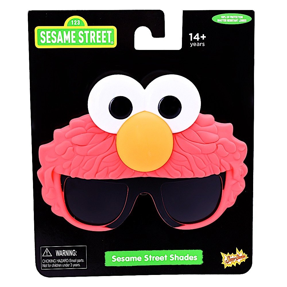 Sun-Staches Sesame Street Official Elmo Sunglasses, Costume Accessory, UV 400, One Size Fits Most, 8"