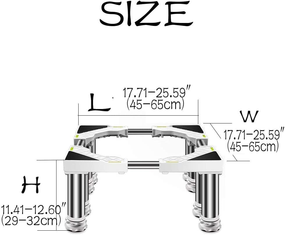 Washing Machine Refrigerator Stand Base High Rack Adjustable Washer Dryer Stand Pedestal Length/Width 45-65cm Wine Cooler Holder Bracket Cookers Rack Anti-vibration Mat ( Color : 8legs , Size : 11.4-1