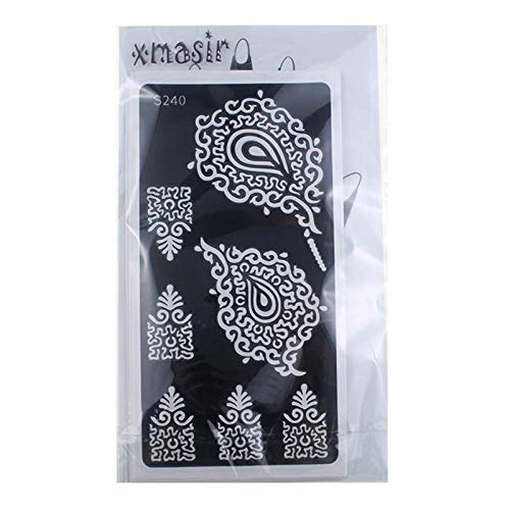 XMASIR Henna Tattoo Kit Stencils, 16 Sheets Temporary Reusable Tattoo Sets Indian Arabian Temporary Tattoo Templates Kit for Body Art Paint