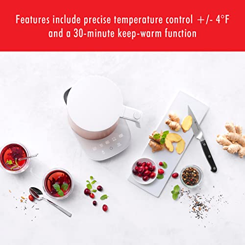 ZWILLING Enfinigy 1.56-qt Cool Touch Stainless Steel Electric Kettle Pro, Tea Kettle, Rose