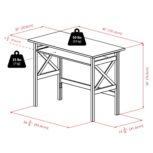 Winsome Wood Xander Computer Desk, Oyster Gray