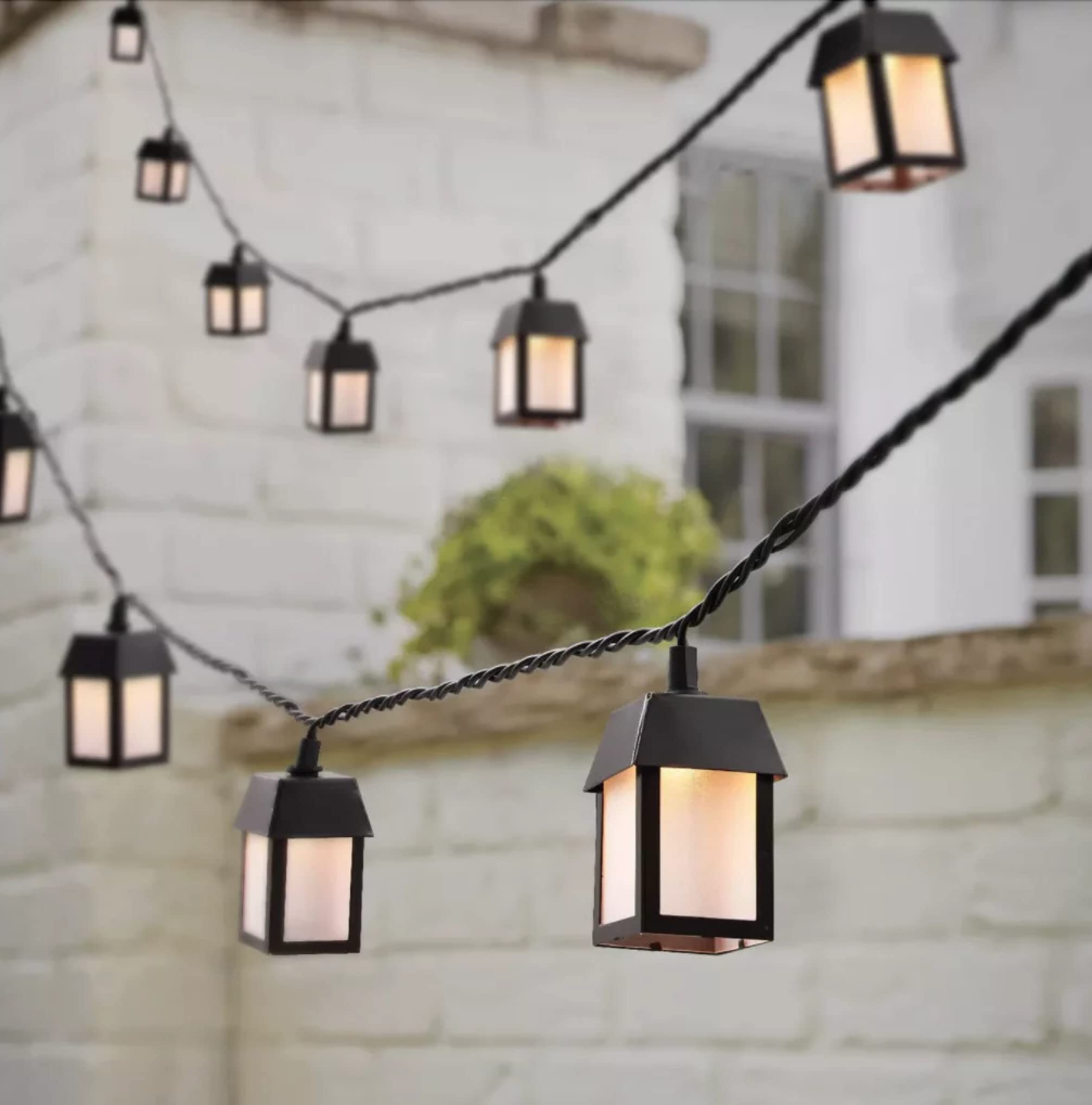 Threshold 10ct Outdoor Lantern String Lights White