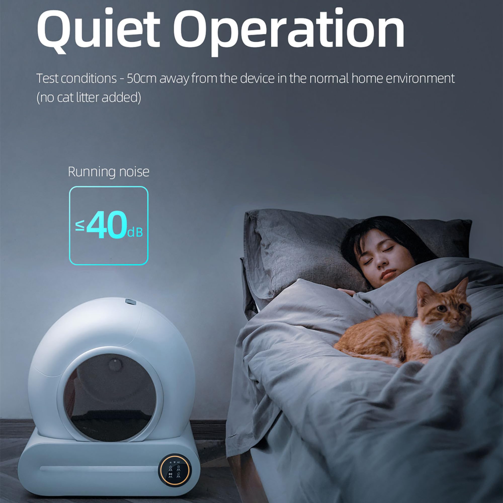 Self-Cleaning Cat Litter Box, Automatic Scooping and Anti-Pinch&Odor Removal, Extra Large for Multiple Cats, All Litter Can Use, Easy Clean, with Garbage Bags/Mats, Smart App Control