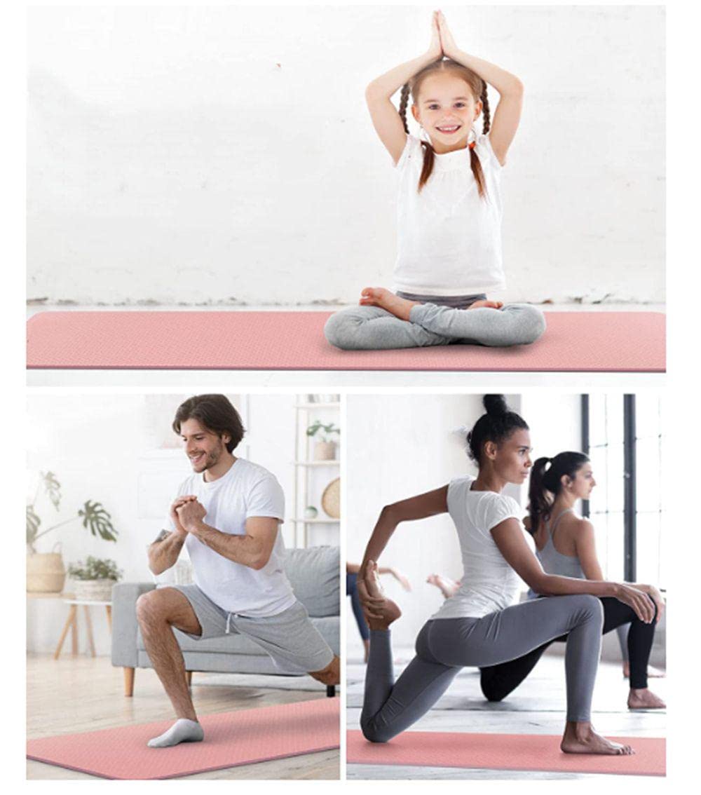 Yoga mat, with sports pad with a belt, extra thick, not sliding, durable, soft and waterproof, easy to clean