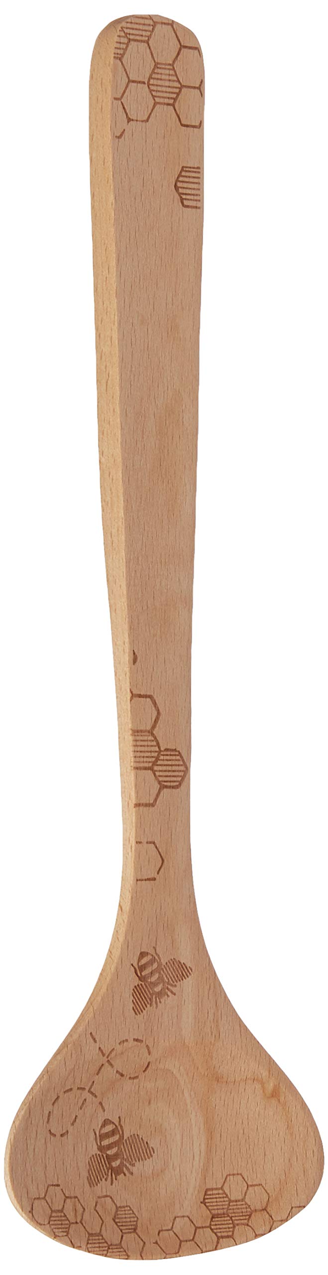 Talisman Designs Laser Etched Beechwood Honey Bee Design | Fork & Spoon Serving, Salad Server Set, Tool | Small Wooden Utensils