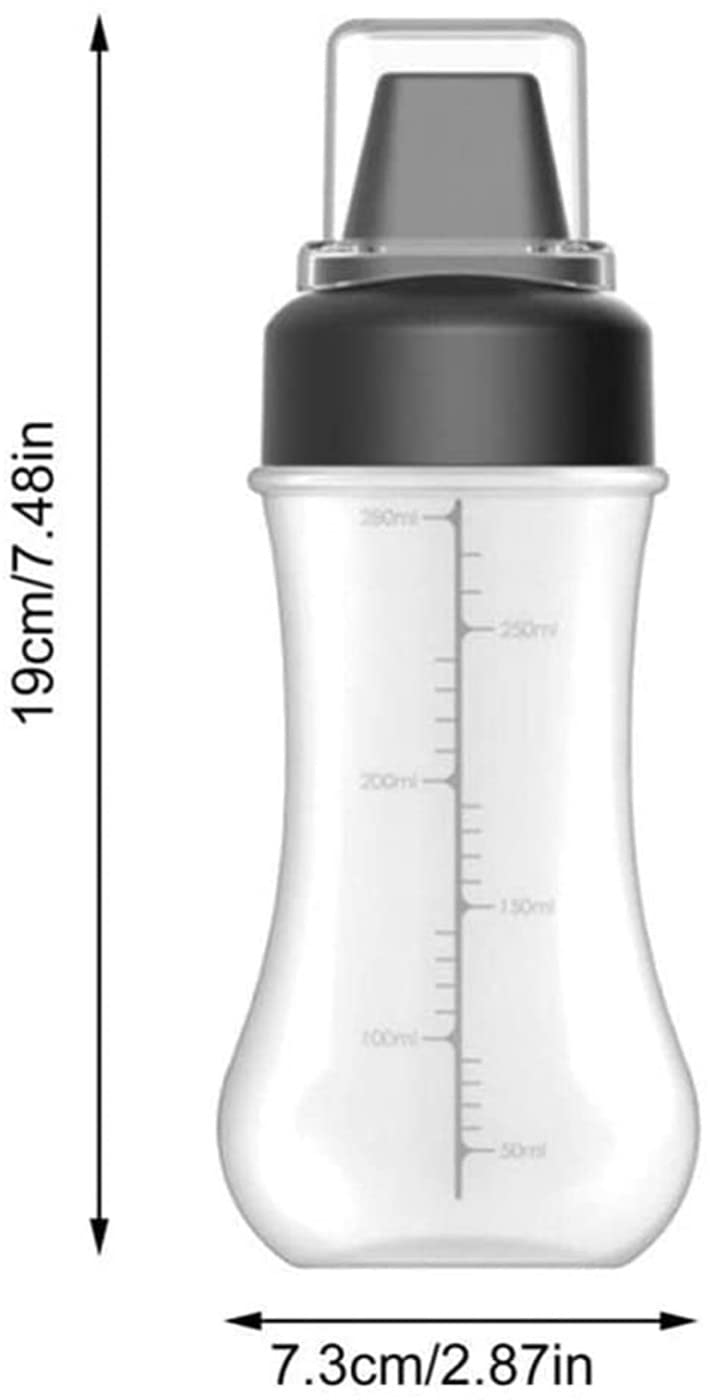 YYYFEI 5-hole Sauce Squeeze Bottles with Lid,9.87oz/280ml Plastic Condiment Bottles for Ketchup Peanut Butter Ketchup Salad Dressing Mustard ,with Scale and Labels,3pcs