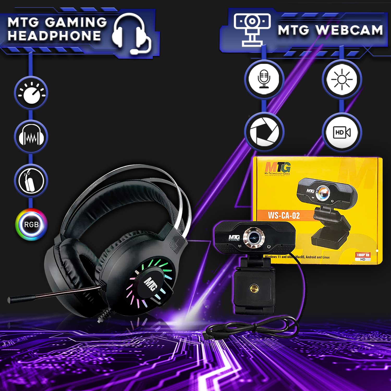 TechMagnet Gaming Desktop PC, Intel i5 4th Gen, Zeus Pro 4, GT 1030, 8GB RAM ARGB, 1TB SSD + 2TB HDD, 22 Inch Monitor, RGB Front Panel 385 Patterns, RGB Kit, Win 10 Pro (Renewed)