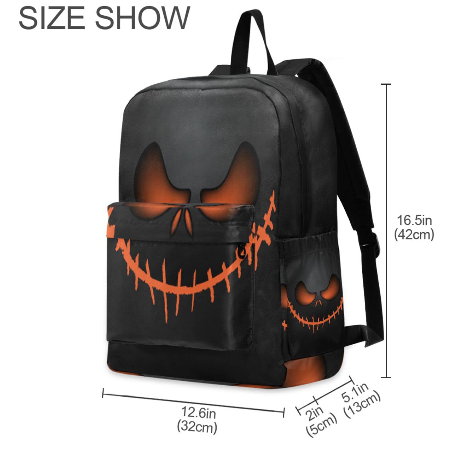 ZzWwR Halloween Mask Background Large Laptop Backpack Durable Travel Computer Bag for Men Women School Bookbag Work