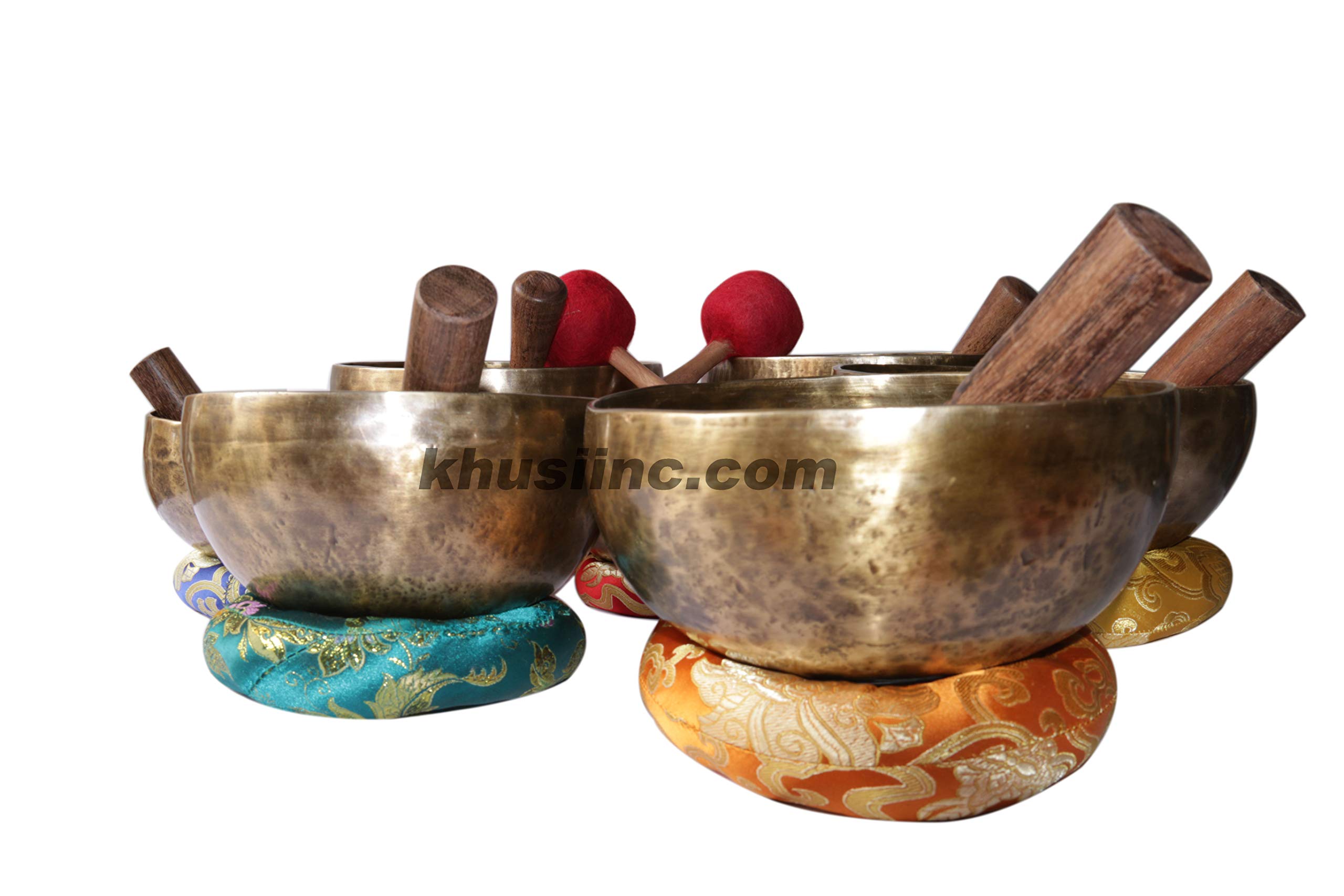 Singing Bowl set of 7,Antique~ Hand hammered Seven chakra Singing Bowls,for chakra healing, meditation, Zen-practice .Crafted in Nepal.