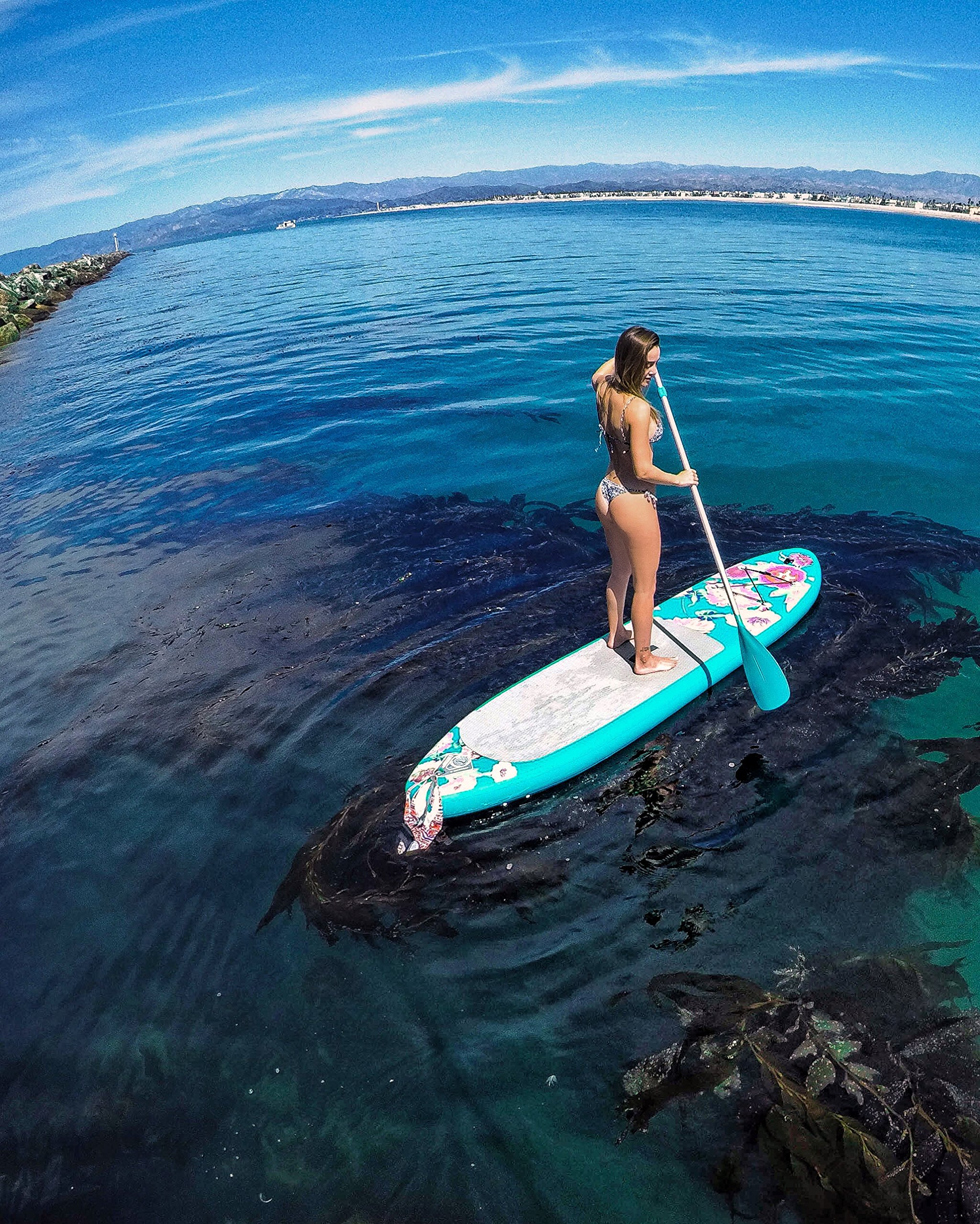 Supflex iSUP 10" Flowery Edition Inflatable Stand Up Paddle Board Package - Board, HP, Bag, Paddle & Free Leash