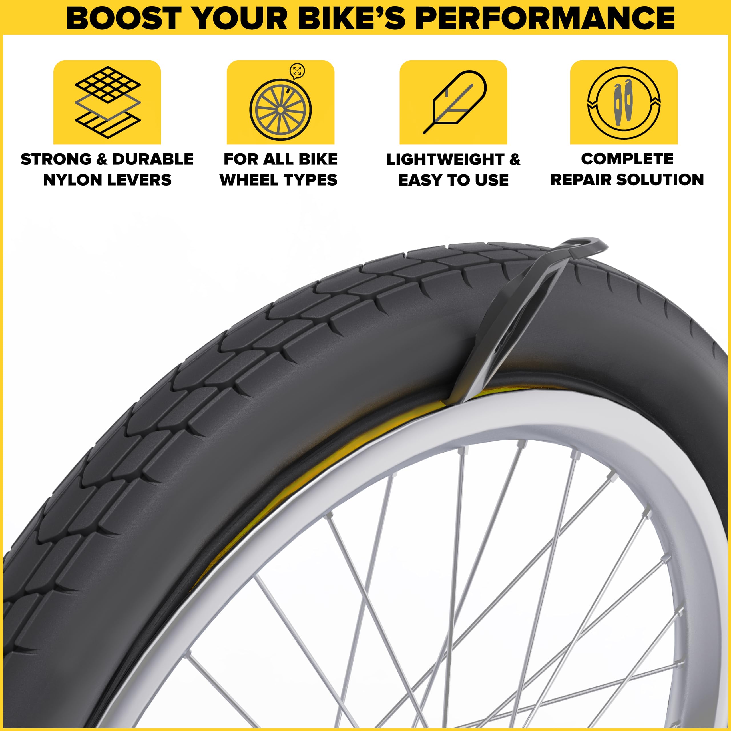 Ultraverse 26 x 4.0 Inner Tube set with Schrader Valve - Ideal for Mountain Bikes & E-Bikes with 26-Inch Fat Tires - Durable & Reliable Performance- 2 pack with tire levers