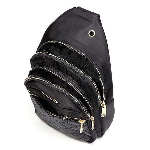 YAZEKOUS Women's Sling Bag, Water-Resistant Nylon, Adjustable Strap, Multiple Pockets, Perfect for Travel