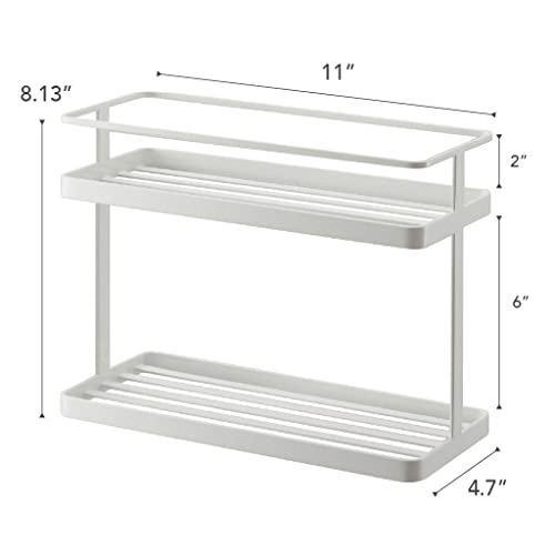YAMAZAKI Home Countertop Spice Caddy-Storage and Organizer Rack | Steel, One Size, White