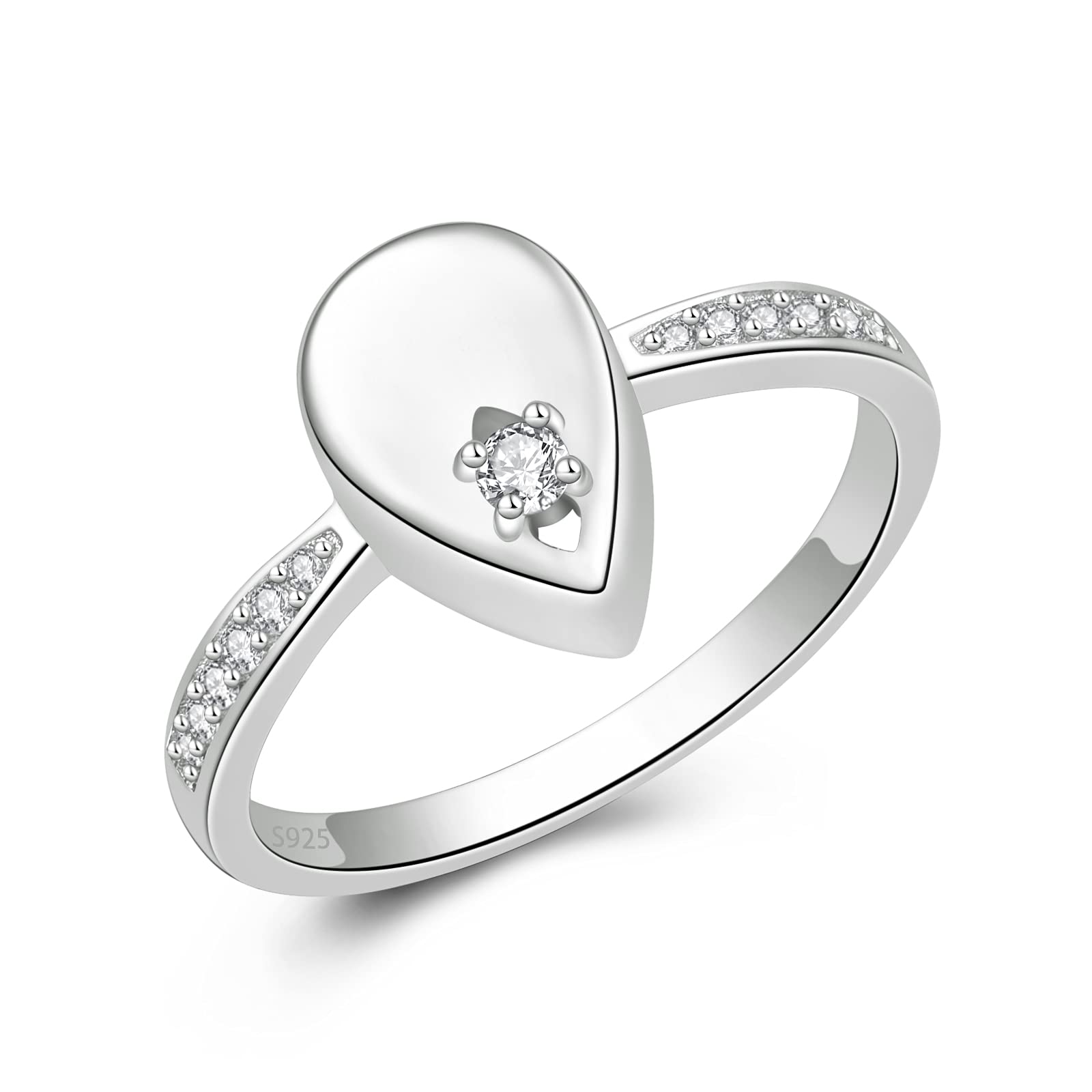 YLT 925 Sterling Silver Cremation Urn Jewelry Ring Human Ashes Teardrop Memorial Keepsake urns Rings Ash for Women