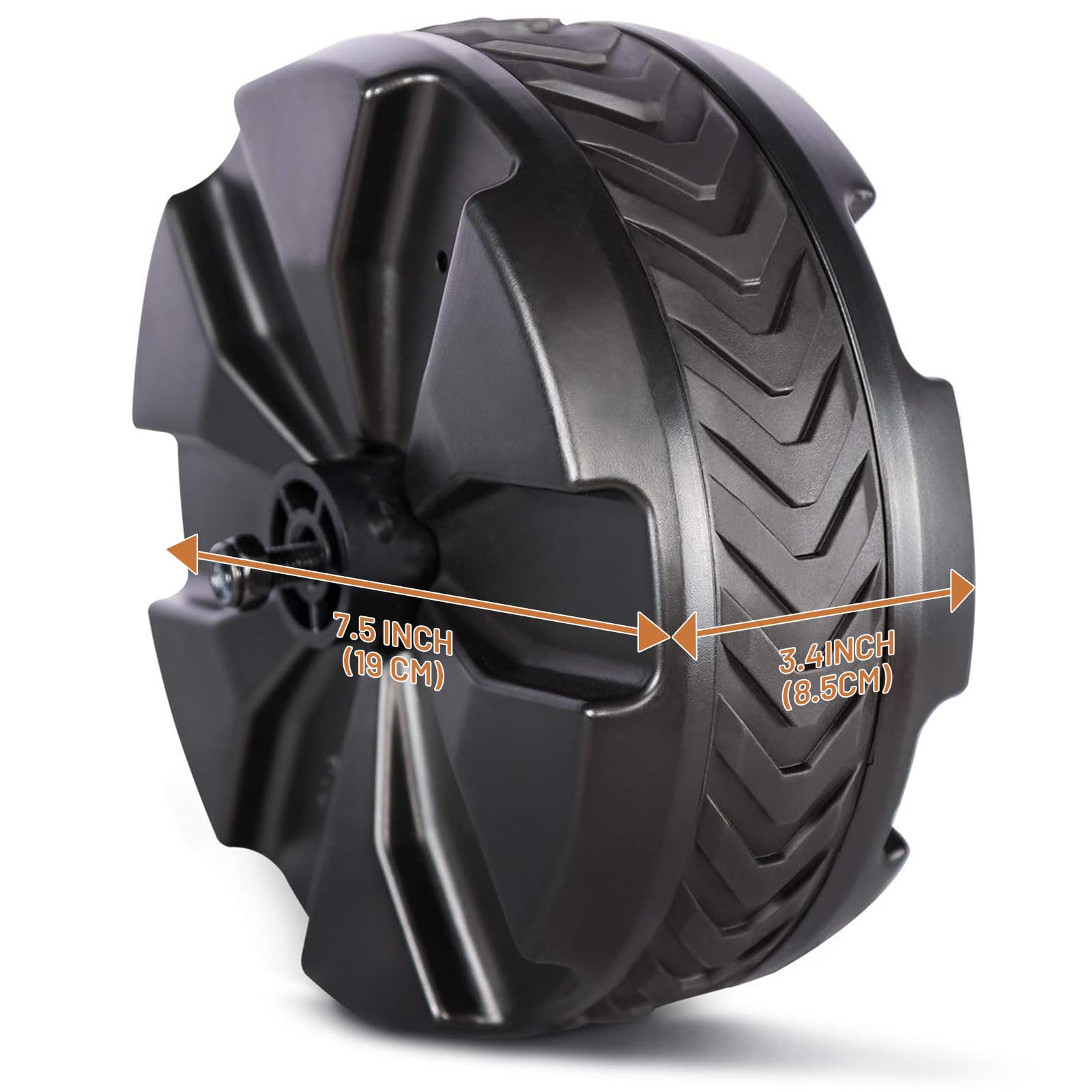 TIMBER RIDGE Replacement Wheel, Plastic Wheels with TPR Tread for Utility Wagon Cart, 7.5" Diameter X 3.4" Wide