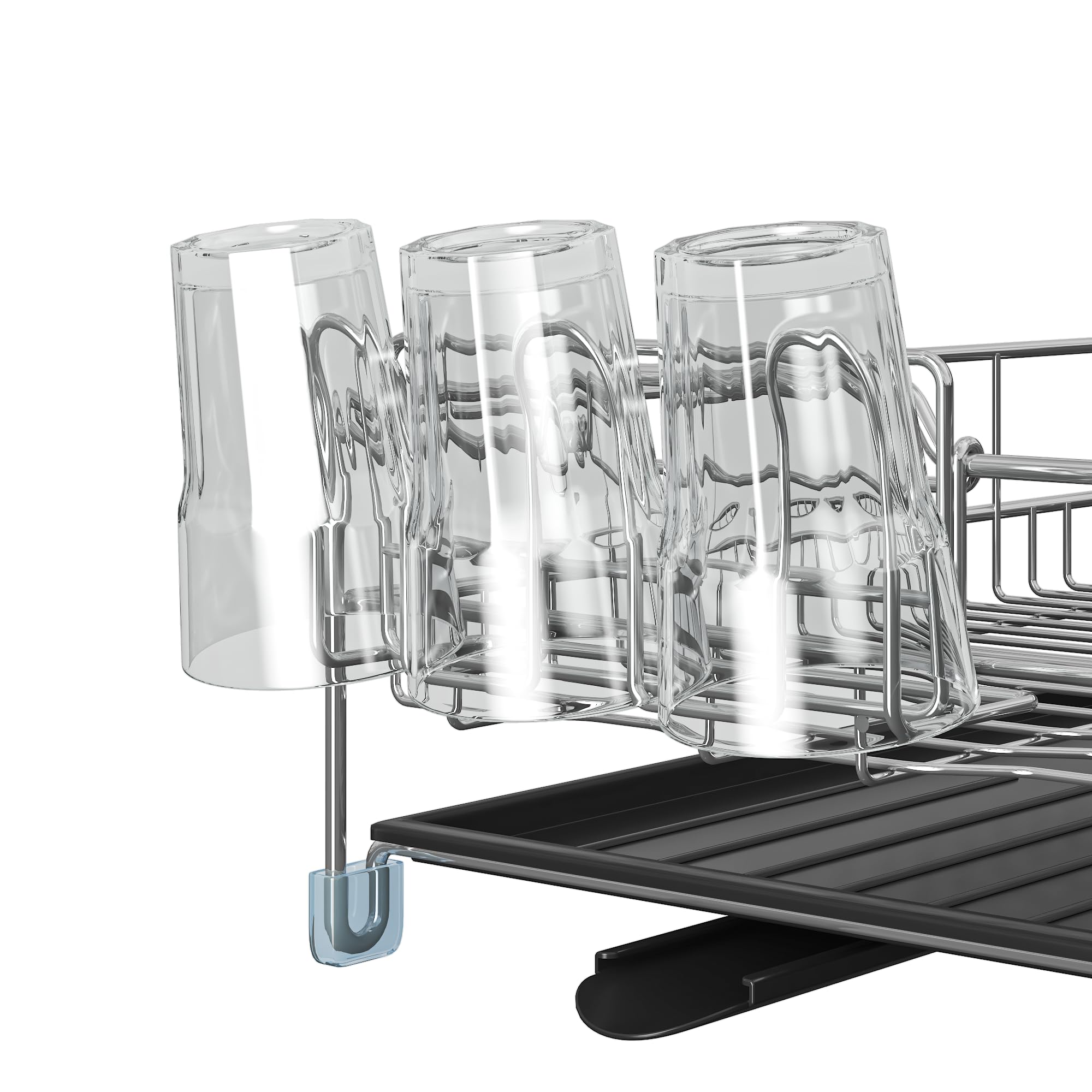Youvip Dish Drying Rack for Kitchen Counter- Space-Saving, Extra top Dish Rack with a Cutlery Holder for Dishes, Spoons and Forks,Stainless Steel