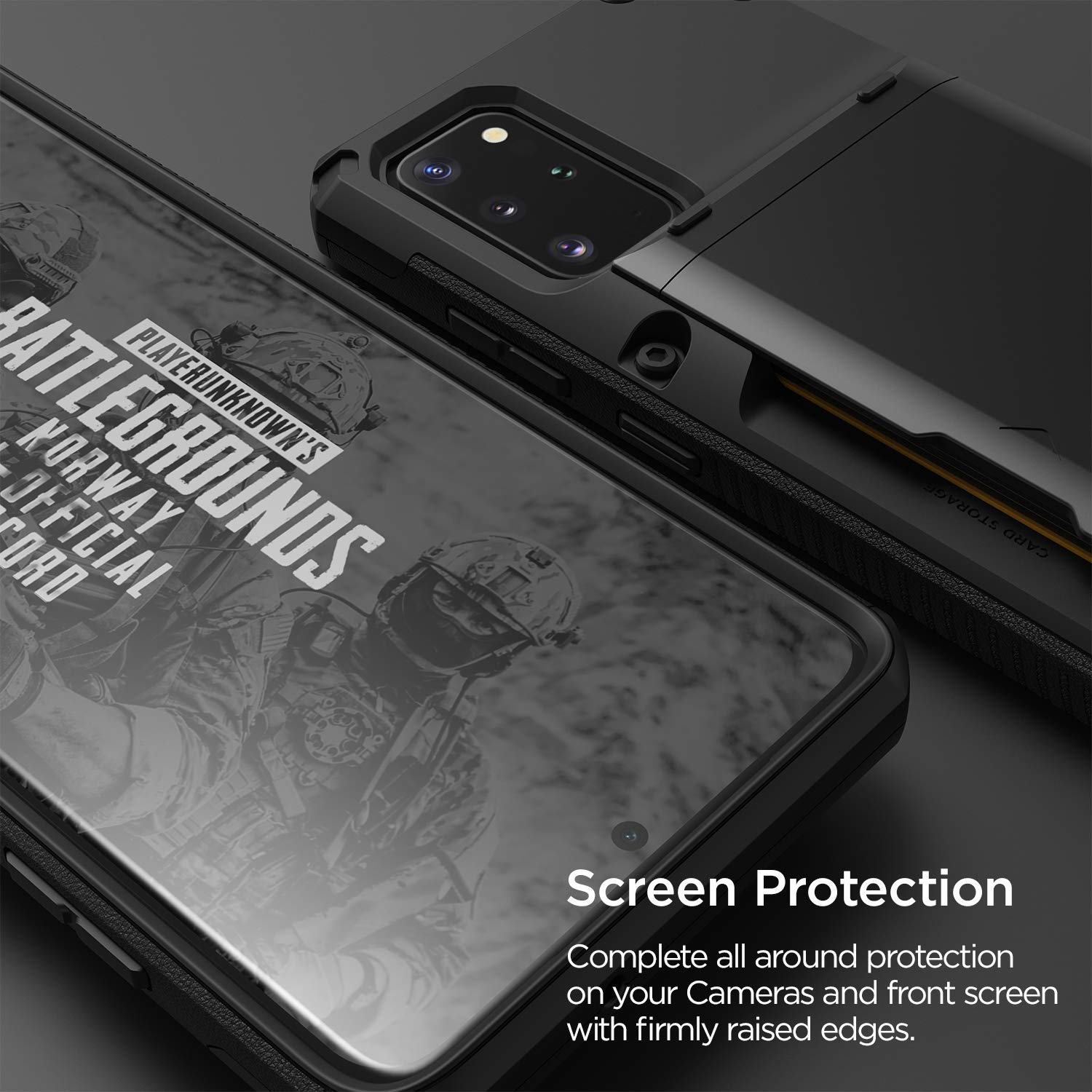 VRS DESIGN Damda Glide Pro Phone Case for Samsung Galaxy S20 Plus, with [4 Cards, Semi Auto] Premium Sturdy Credit Card Slot Wallet for Samsung Galaxy S20 Plus 5G Case 6.7"(2020) Black