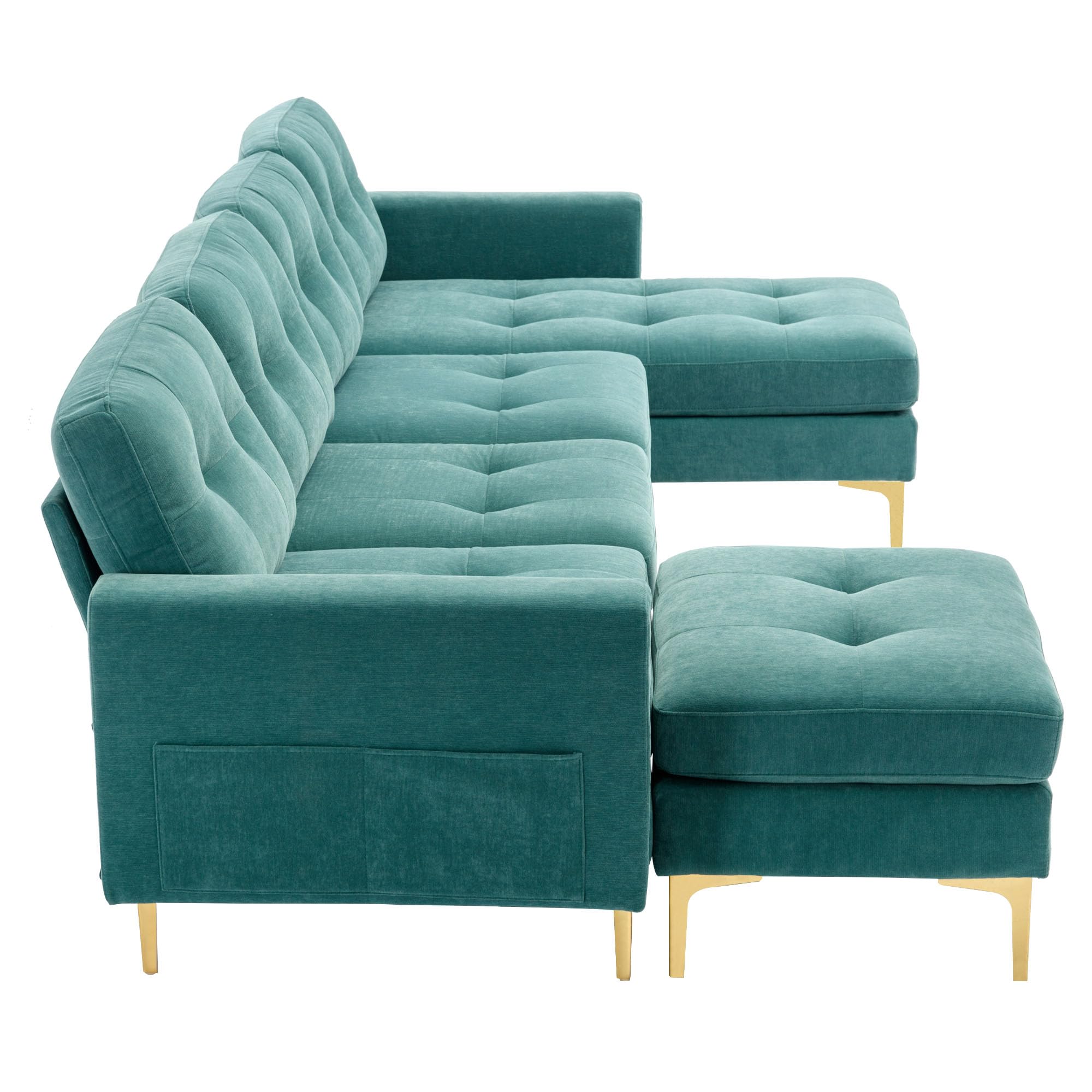TARTOP, L-Shape Convertible Sectional Sofa, Green