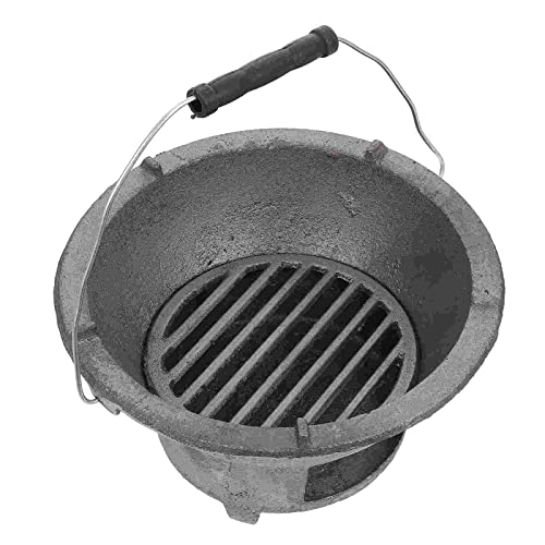 TAMYID Charcoal Grills, Grill Stove Charcoal Barbecue Camping Small Outdoor Iron Portable Cast Fire Tabletop Style Mini