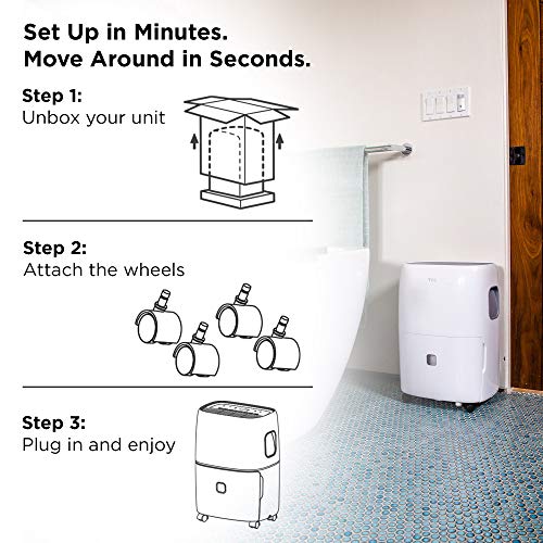 TCL TDW40E20 Dehumidifier for Large Bedrooms and Living Rooms, 3,500 Sq. Ft, White
