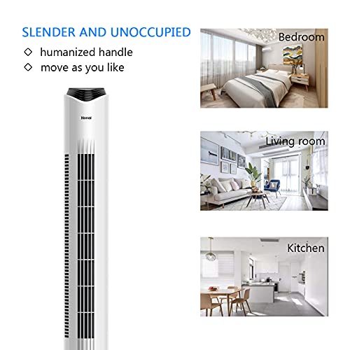 WANAI Tower Fan Oscillating Fan with Remote Portable Quiet Stand Up Fan 3 Speed Sleep Mode 15-Hour Timer LED Display 42-Inch Suitable for Children Bedroom and Office Use