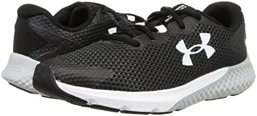 Under Armour Men's Charged Rogue 3 4E Running Shoe, (002) Black/Mod Gray/White, 8