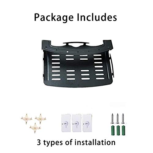 Small Wall Shelf, Floating Shelf,NO Drilling Projector Wall Mount - Loading Capacity 4.4lbs, 90 Degree Foldable, Used for Media Boxes, Game Consoles, Routers, Projectors and Sounds (Black)