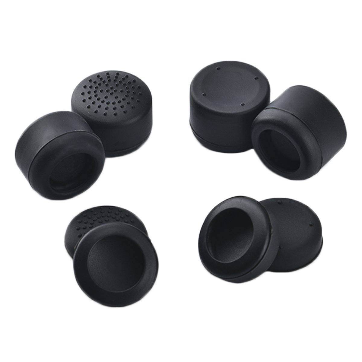 YoRHa Professional Thumb Grips Thumbstick Joystick Cap Cover (Black) Extra High 8 Units Pack for PS4 Dualshock 4, Switch PRO, PS3, Xbox 360, Wii U Tablet, PS2 Controller
