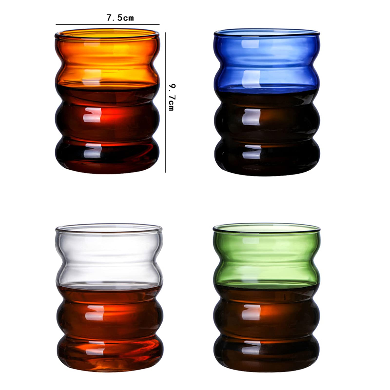 URMAGIC Swirl Drinking Glasses, 10Oz Wave Shape Glass Cup,Clear Beer Glasses,Cocktail Glasses,Whiskey Glasses,Coffee Glasses,Wine Glass,Goblet Cup,Juice Glass,Beverage Cups